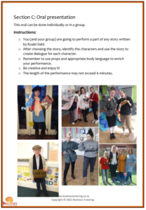 English HL - Literature project - Grade 7 - Brainiacs Tutoring Centre