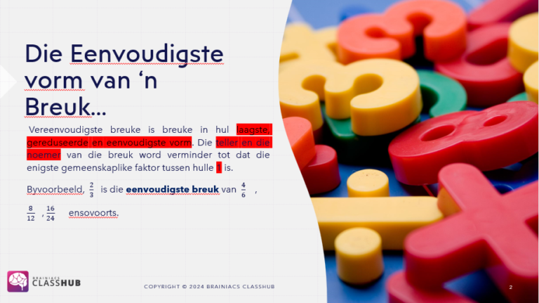 Gewone breuke - Gr.6 & 7 - Brainiacs Tutoring Centre